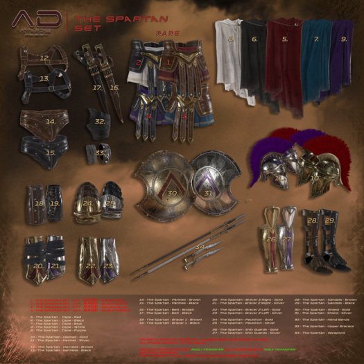 Second Life Marketplace - [AD] - The Spartan - Brown Set - BELLEZA